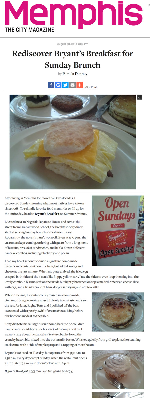 Memphis Magazine: Rediscover Bryant’s Breakfast for Sunday Brunch ...